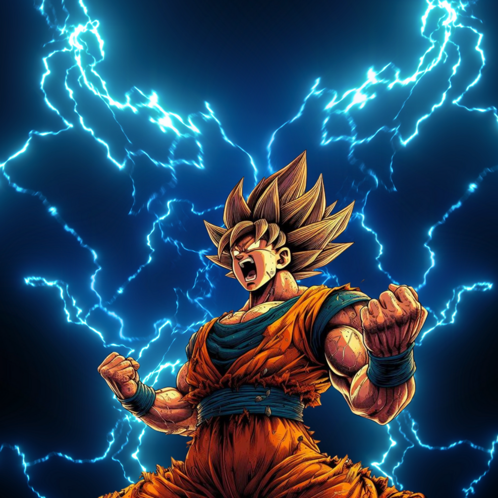 Super Saiyan Power Sticker | Electric Energy Burst | Anime-Inspired Art