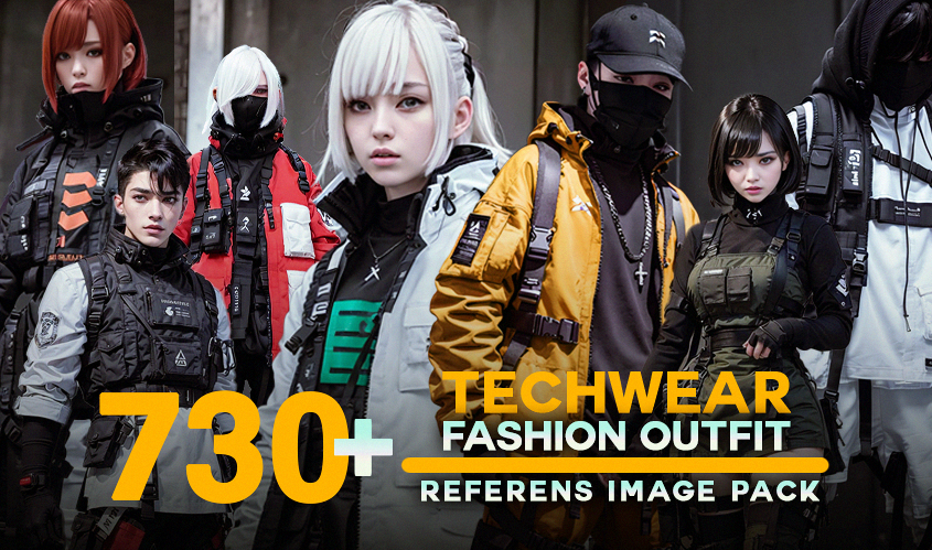 Techwear Fashion Outfit Reference Pack