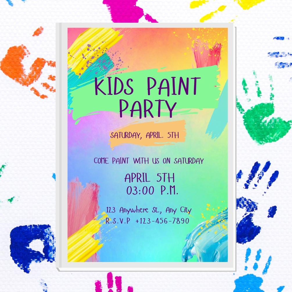 Kids Paint Night/Paint Party Invitation