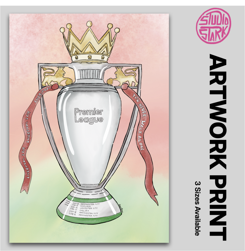 Liverpool Premier League Trophy Wall Artwork Print | 3 Size Options ...