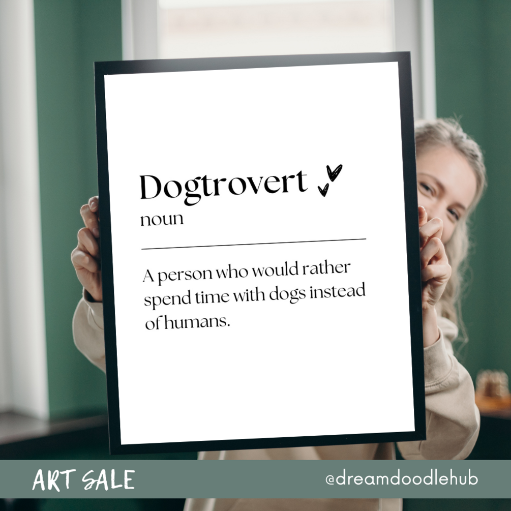 Dogtrovert Definition Print,Funny Definition Wall Art for Home Decor ...