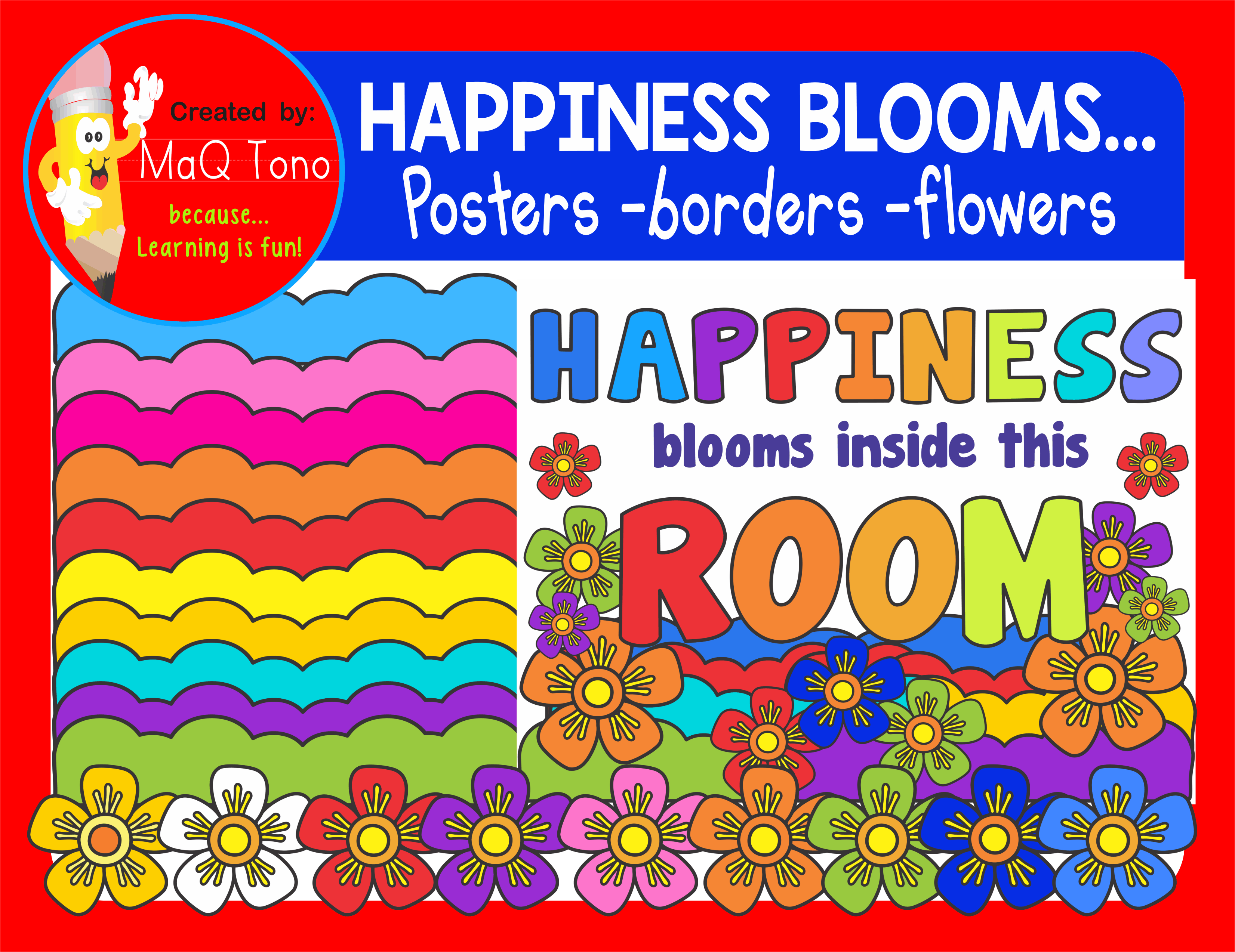 Happiness Blooms Inside This Room Poster