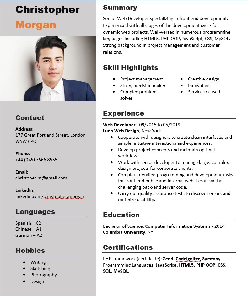 Resume Template, Modern Professional Resume Template for Pages, Word ...