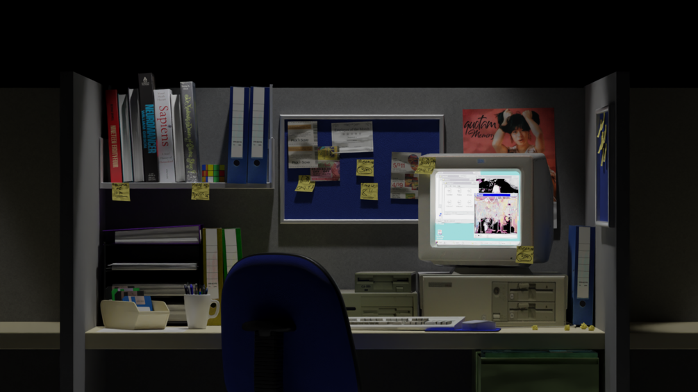 Simple Office Cubicle for Blender