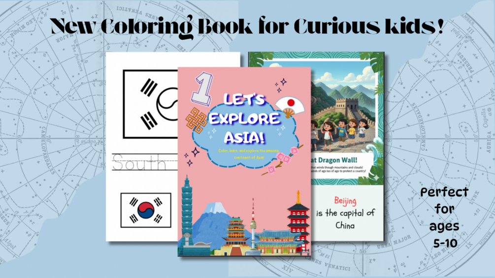 Let’s Explore Asia Coloring Book
