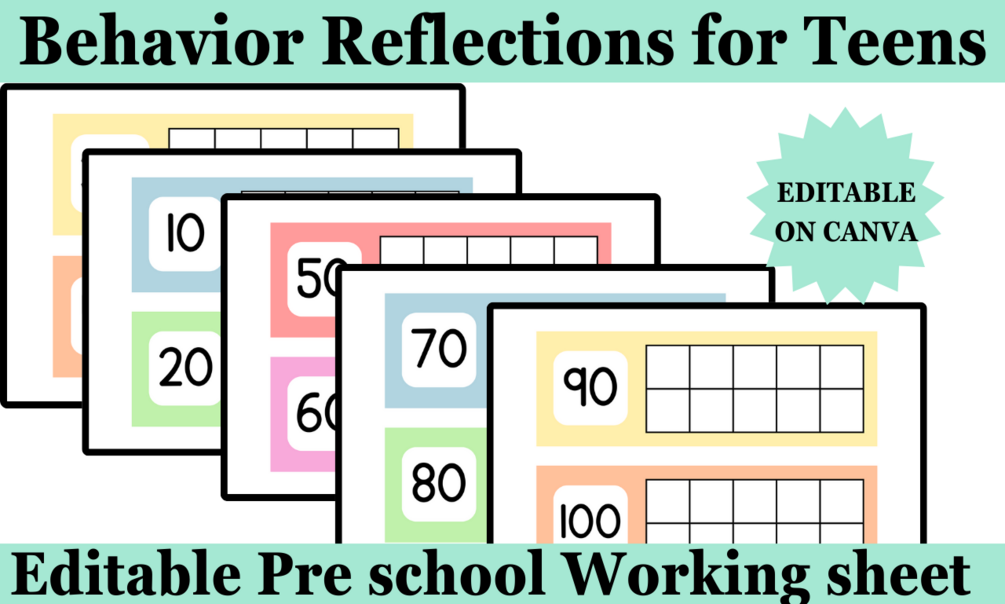 Editable Pre school Working sheet