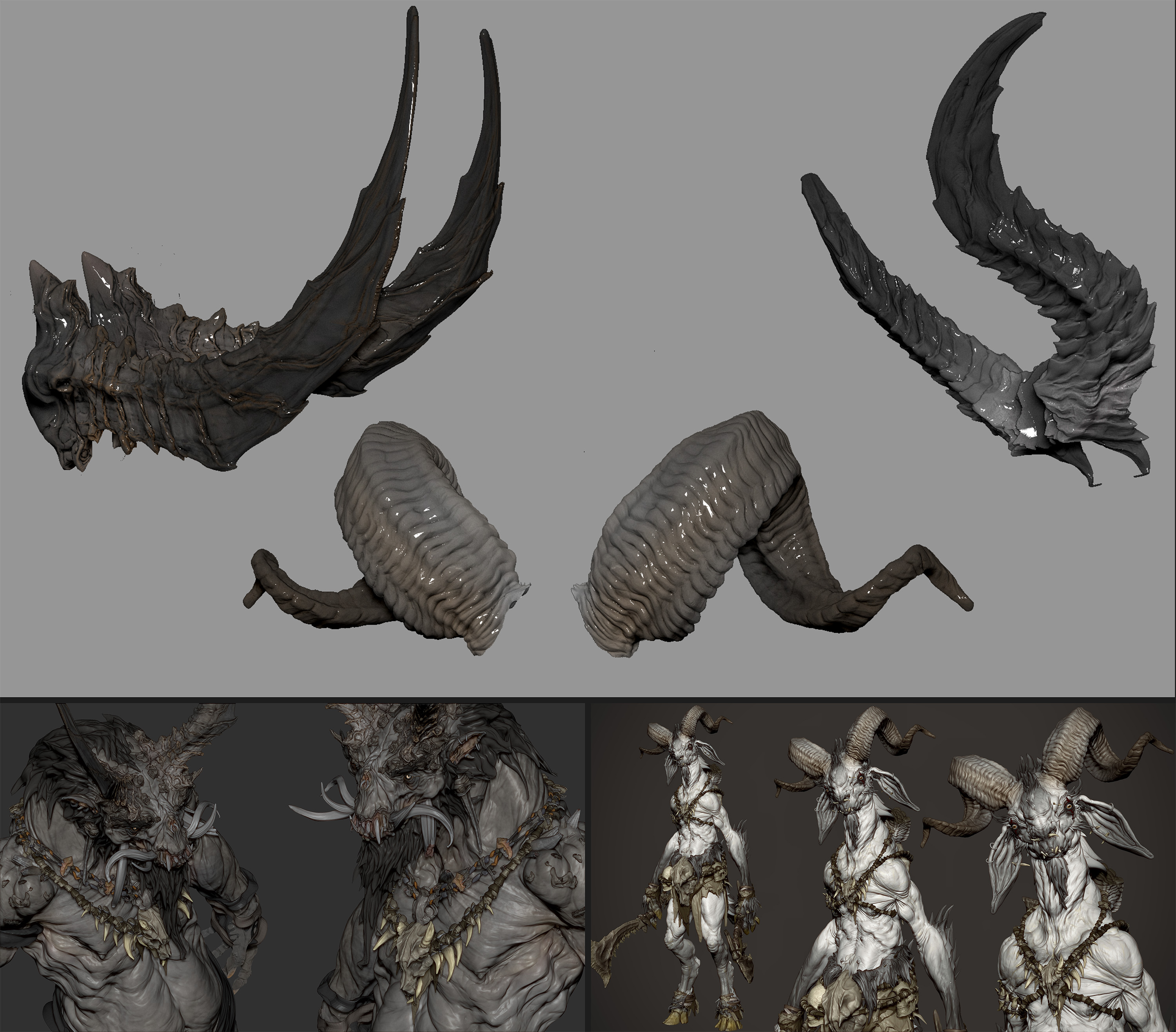 Hellhound - Teeth, Claws, Tusks, Horns & Spikes. KitBash OBJ