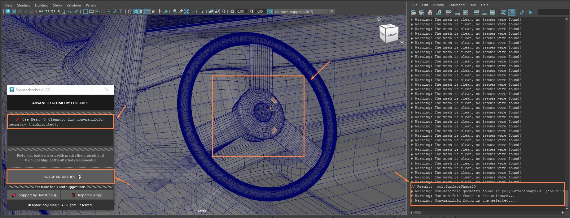 Shapeschecker—Advanced Geometry Analysis and Errors Resolution for Autodesk Maya