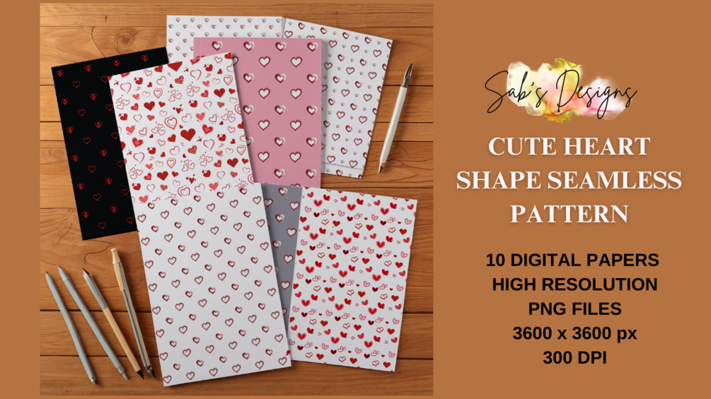CUTE HEART SHAPE SEAMLESS PATERNS