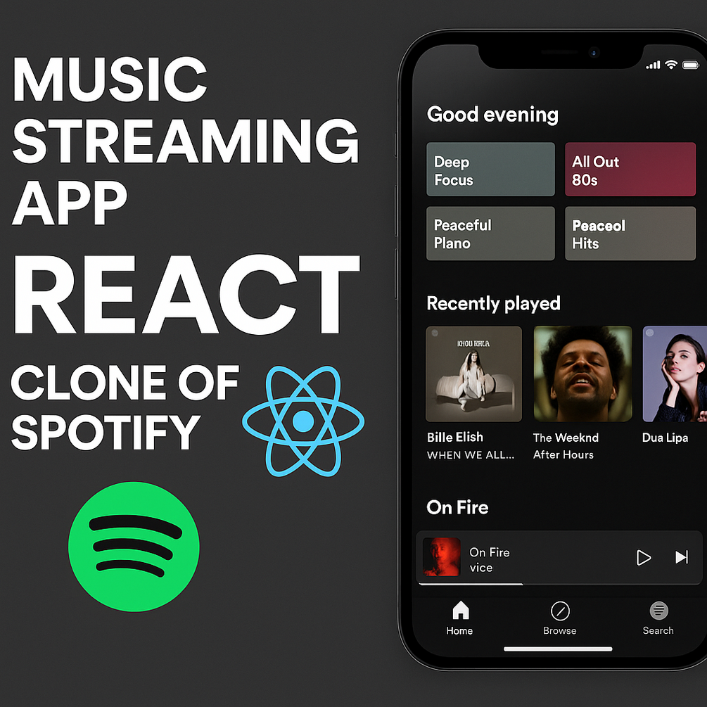 Music Streaming App React clone of Spotify Mobile app.