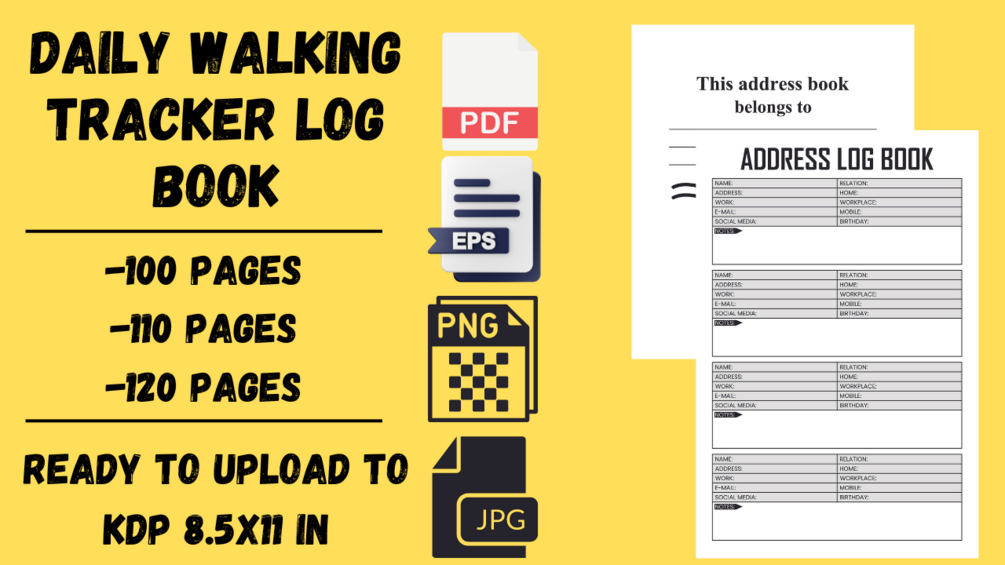 Daily Walking Tracker Log Book