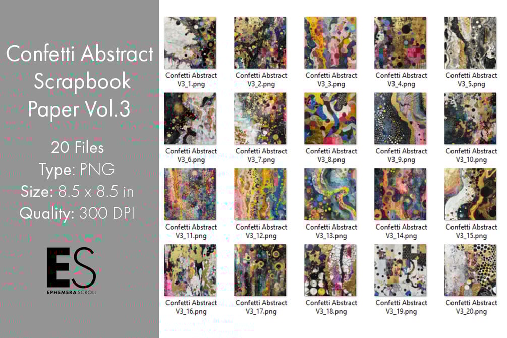 Confetti Abstract Scrapbook Paper Bundle Vol.3