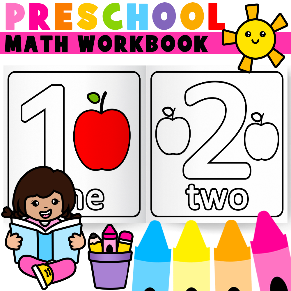 Preschool Math Workbook for Toddlers and Kindergarten | Pre-K Numbers 0 ...