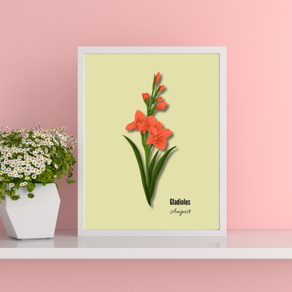 Printable Artwork | August Birth Month Flower | High-Quality Printable ...
