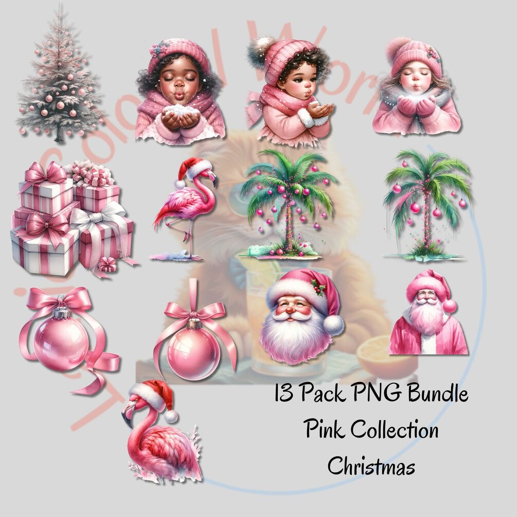 Christmas Clip Art Bundle Pink Edition