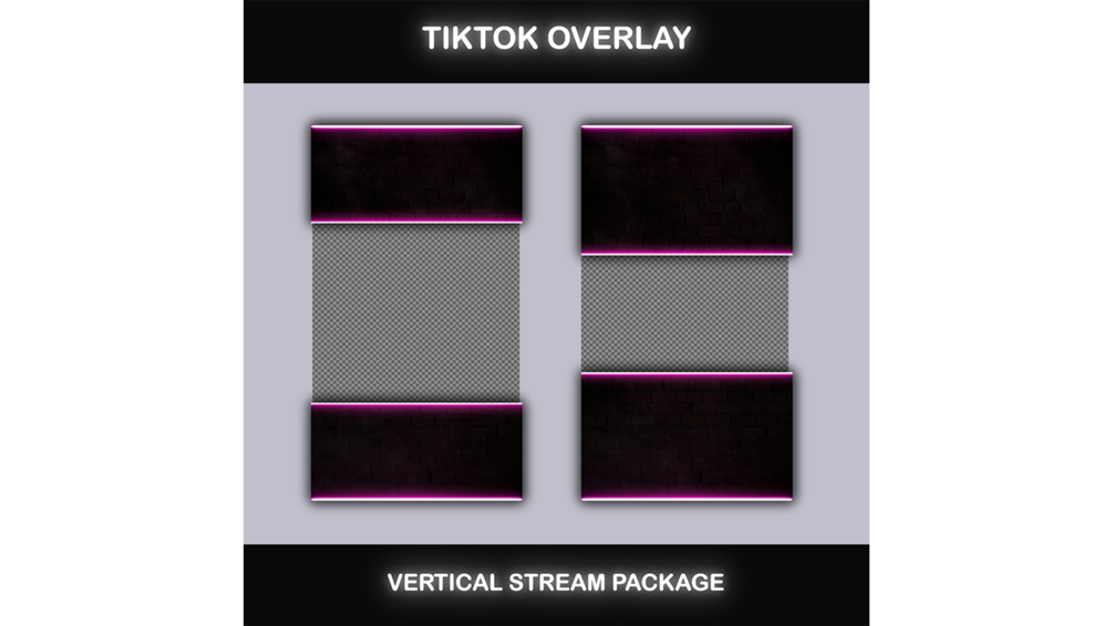 TikTok Live Overlay Pack, Neon Pink Animated Vertical Stream Layout | 9 ...