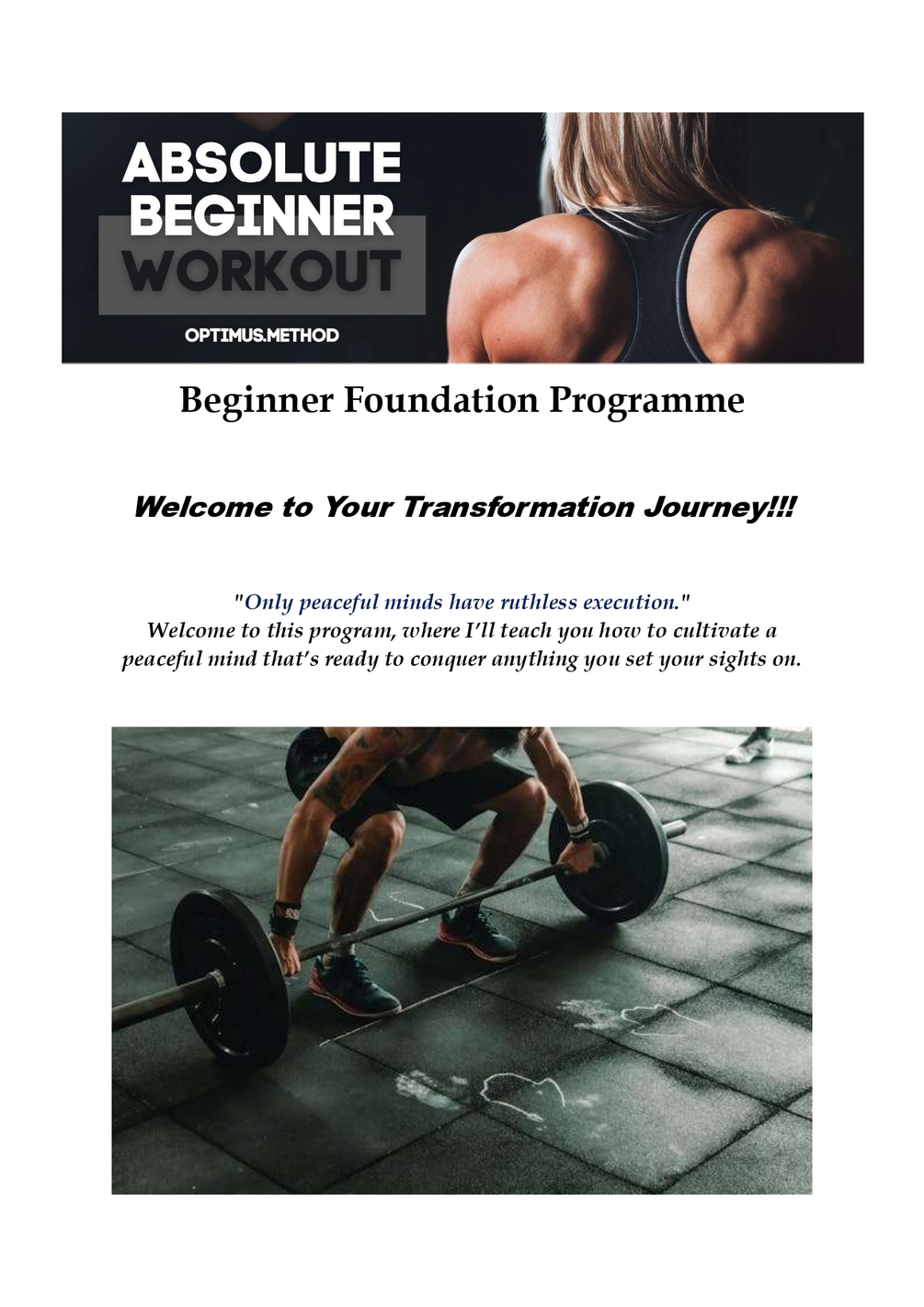 Absolute Beginner Workout Program