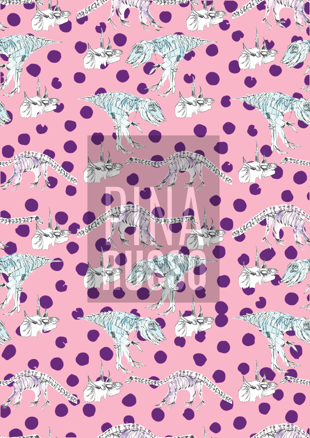 Pink National History Museum UK Pattern, Repeating Pattern, Digital ...