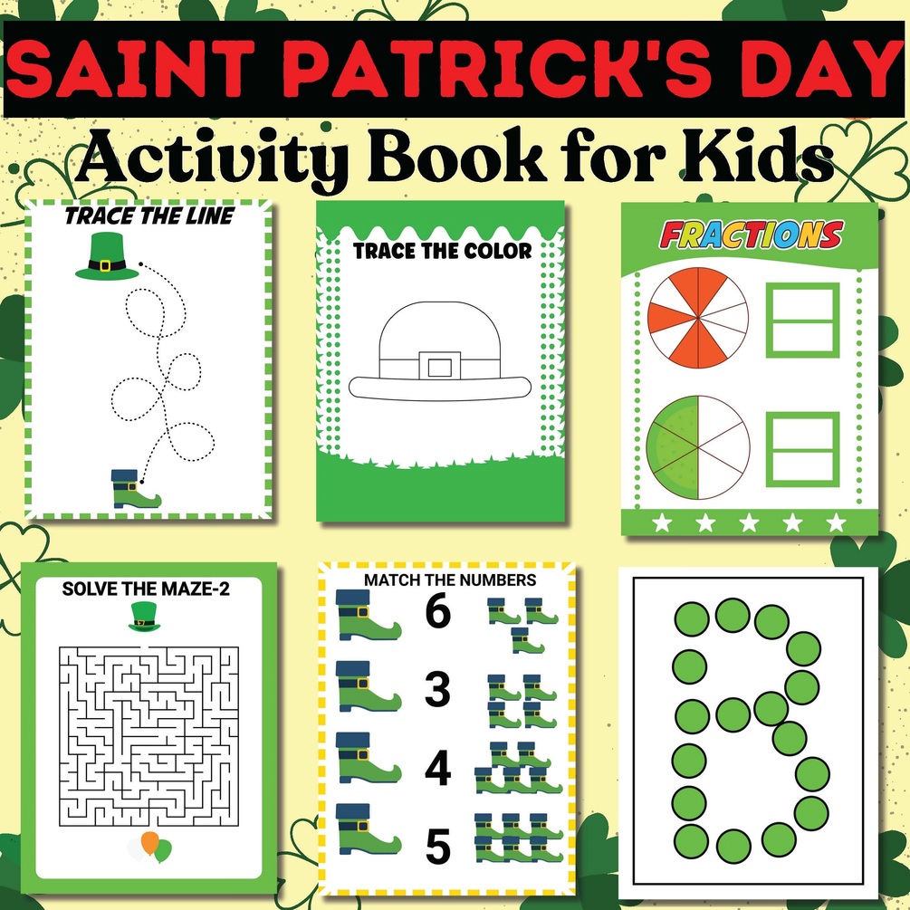 Saint Patrick's Day Activity Book for Toddlers & Preschoolers