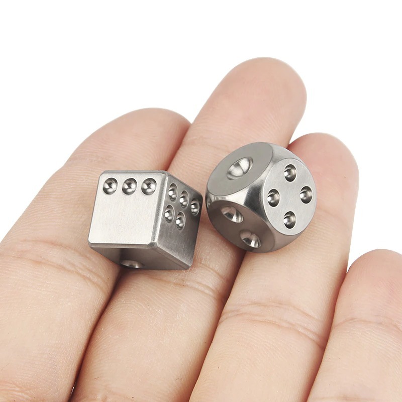 Titanium Dice Square Outdoor Cool Toy Round EDC Cool Small Tool Charms ...