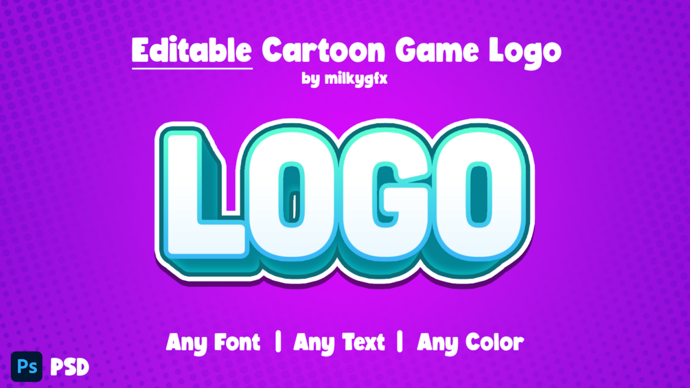 Editable Cartoon Game Logo V2