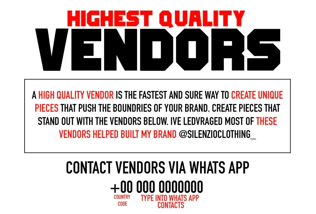 The Highest Quality Vendor List