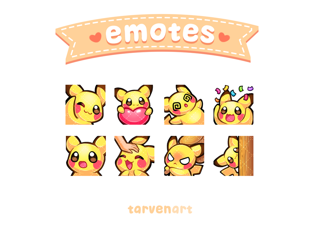 8 x Pikachu Emotes