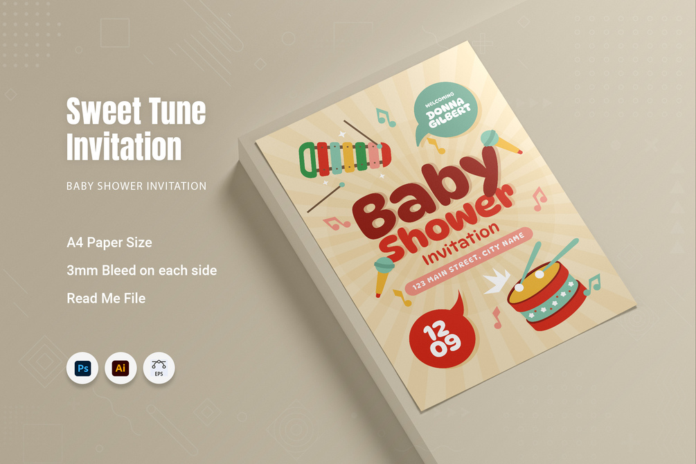 Sweet Tune Baby Shower Invitation