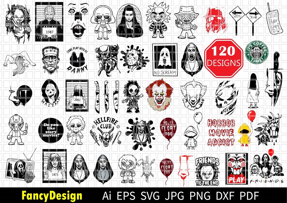 120 Horror Movie Svg Files for Cricut, Halloween Svg Cut Files ...