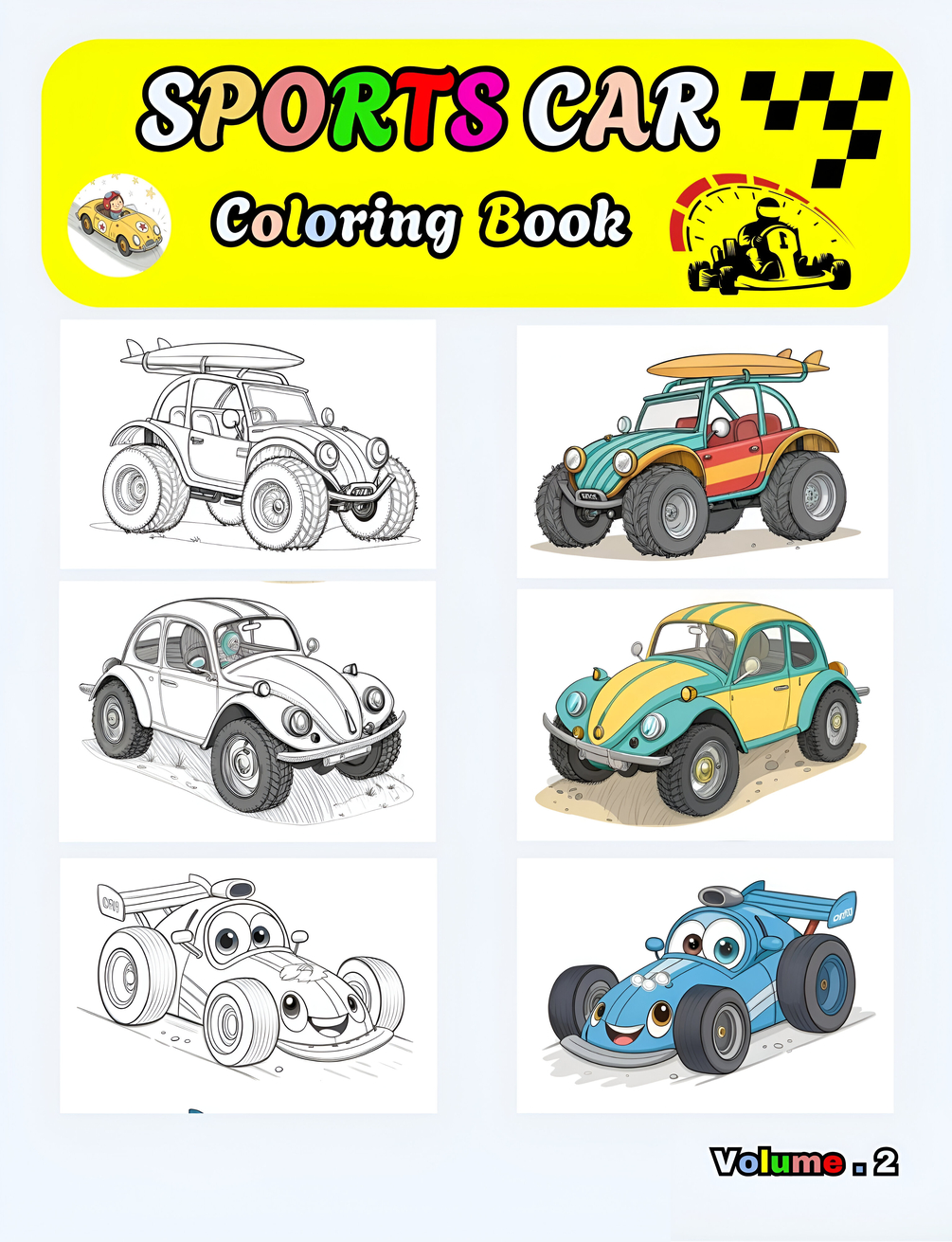 🏁 Sports Car Coloring Book for Kids & Adults – 50 Supercars to Color ...