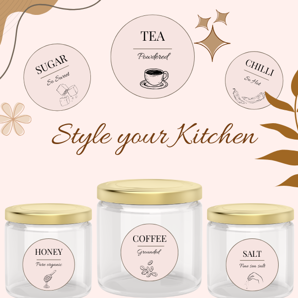 Peach Aesthetic Kitchen pantry labels/stickers