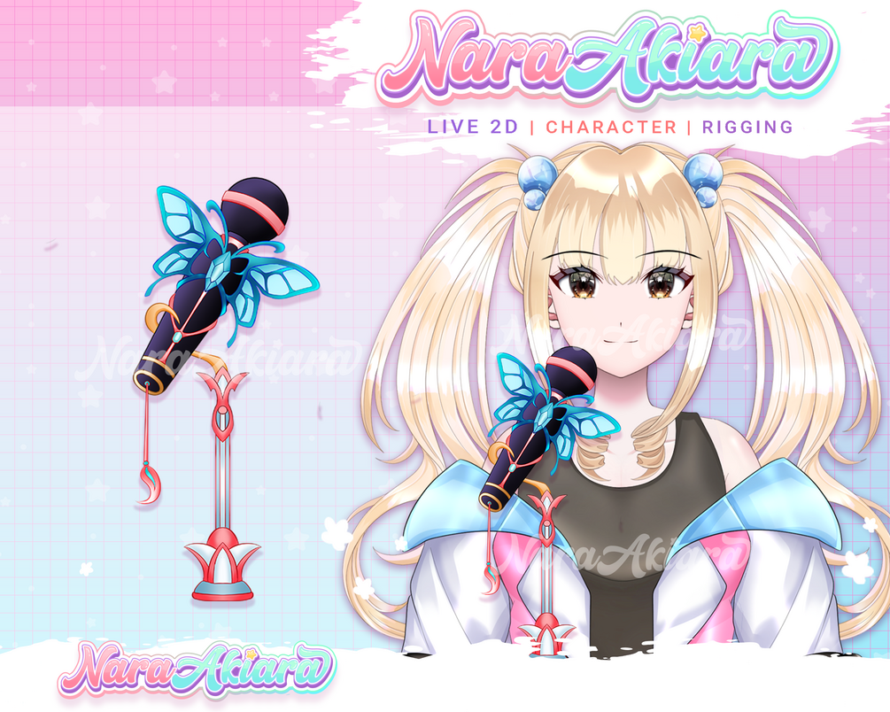 Vtuber Assets V6 Blue Butterfly Microphone