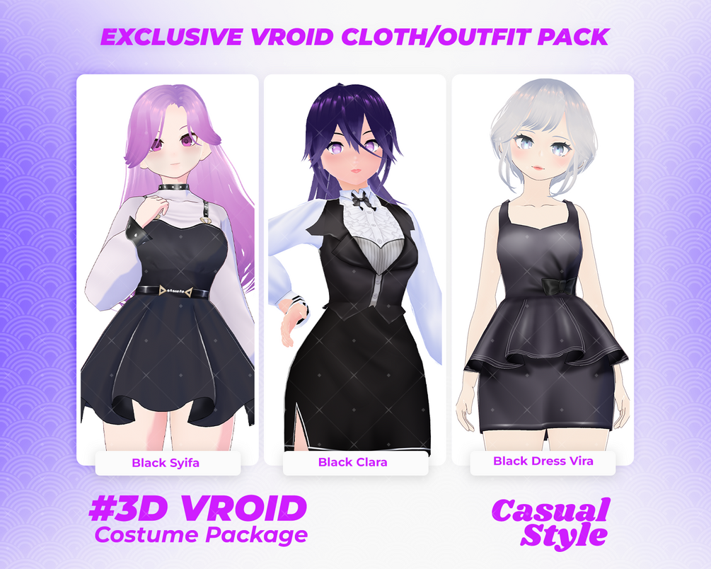 VRoid Clothing Pack, Stylish VRoid Wardrobe, VRoid Fashion, Vroid ...