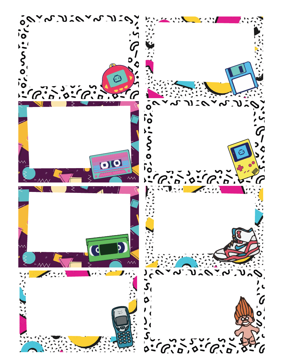 Retro 1990s Name Tags – Perfect for Parties, Reunions, and More!