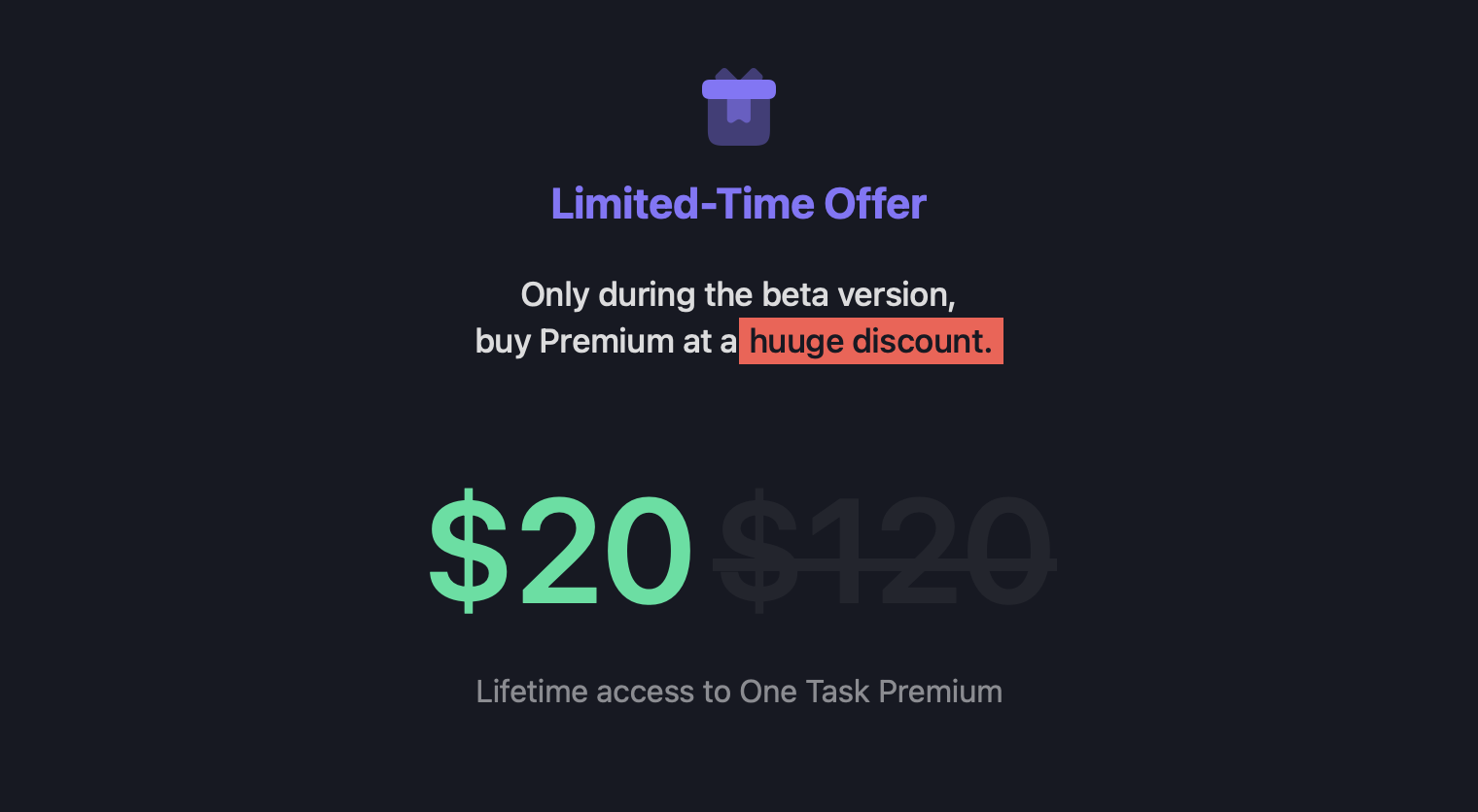 One Task: Your no-nonsense to do app