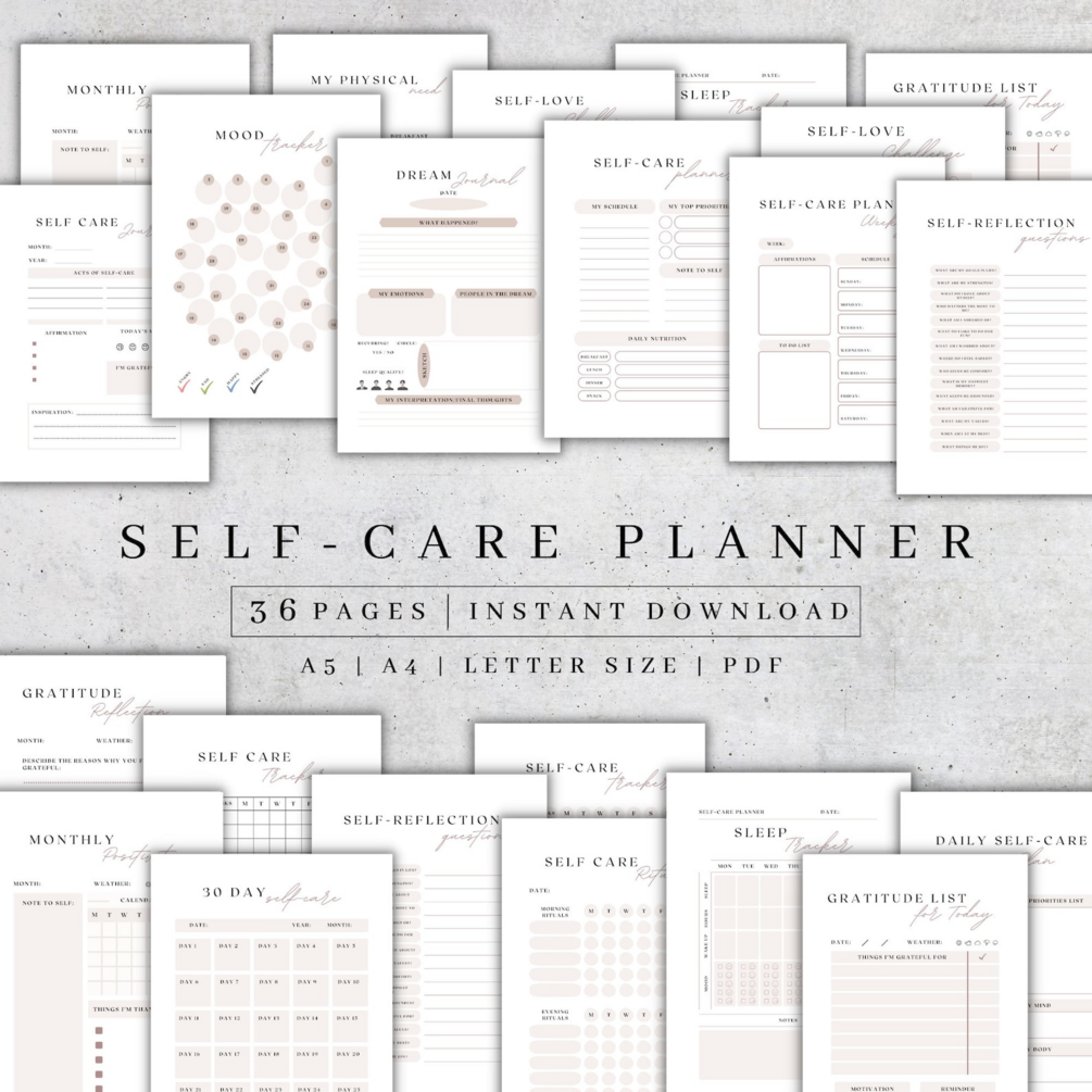 Self-Care Planner Printable | Self-Love Journal | Mental Health ...