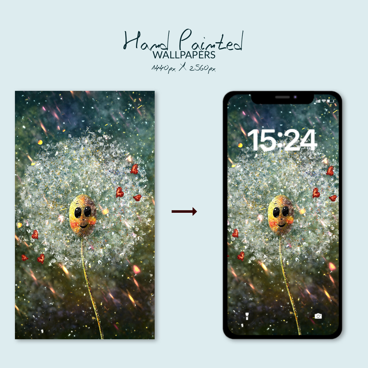 Dandelion's Love APP ICON PACK || Hand Painted Icons, Widgets ...