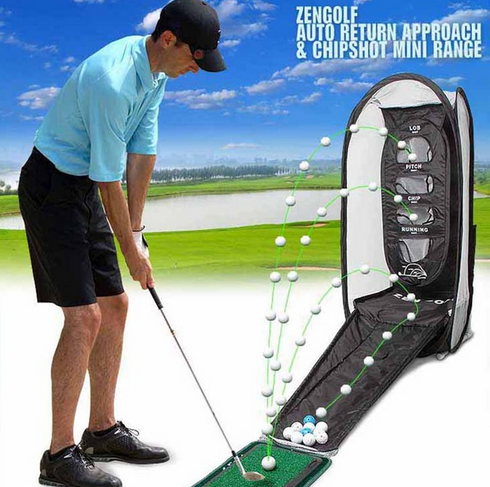 Korea ZEN Golf Swing Exercises Golf Practice Net Cage Mat Training Aid.