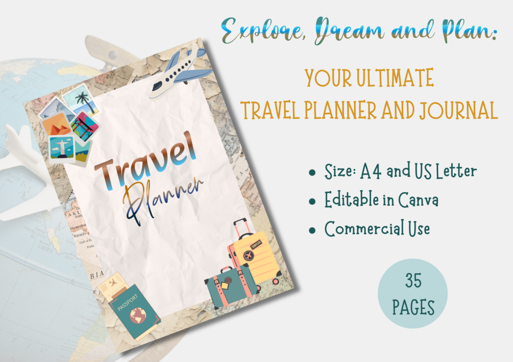 Travel Planner Canva Templates | Editable Canva Templates for Travel ...