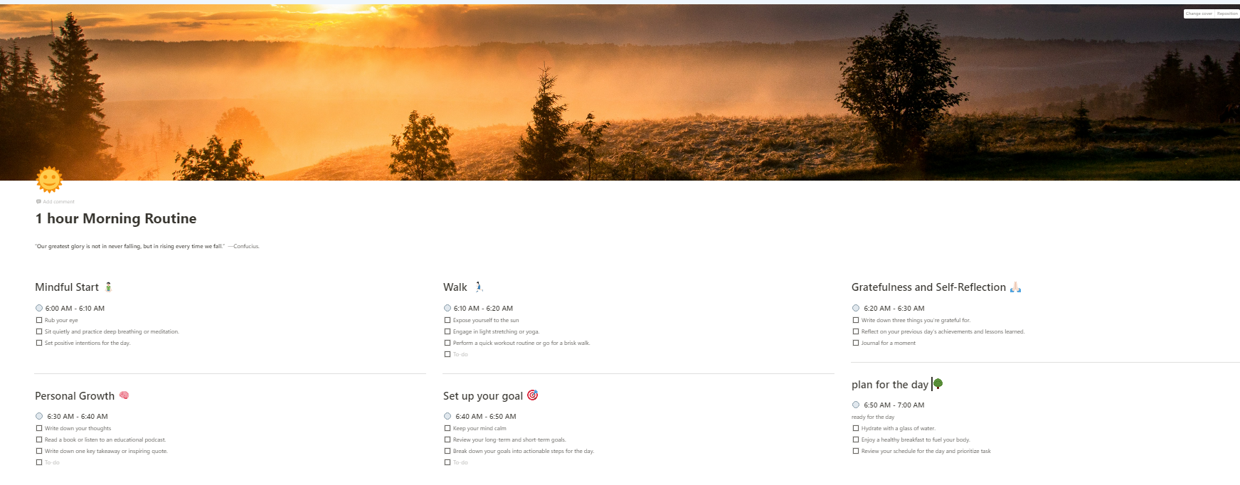 Notion Morning Routine