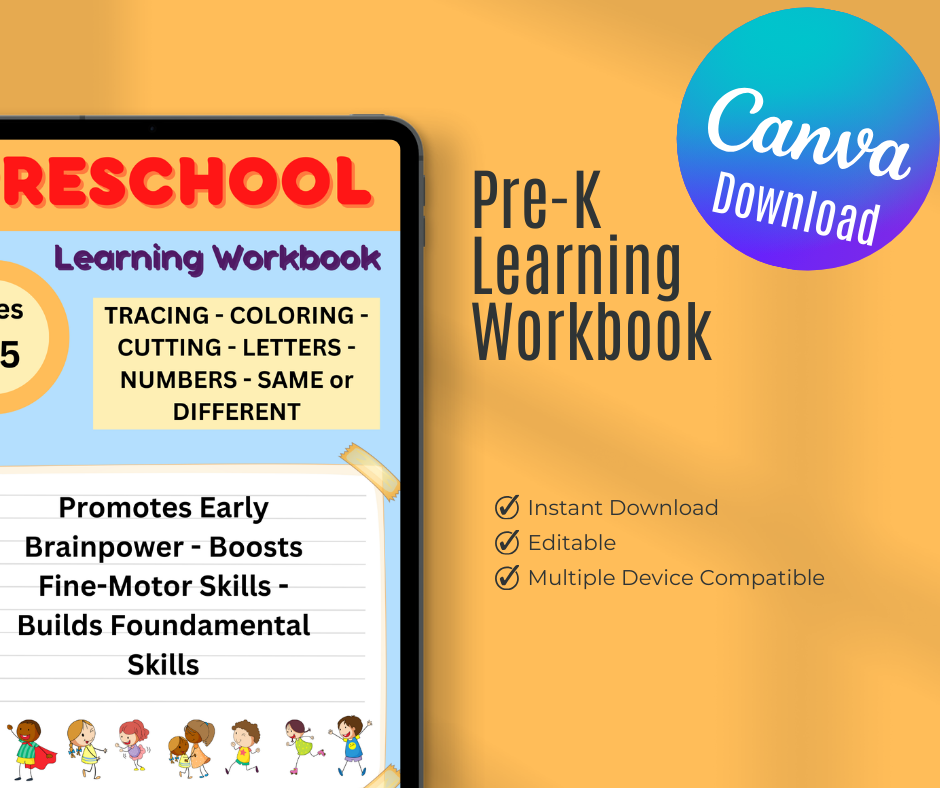 Preschool Learning Workbook | Printable Activities for Ages 3–5 | Early ...