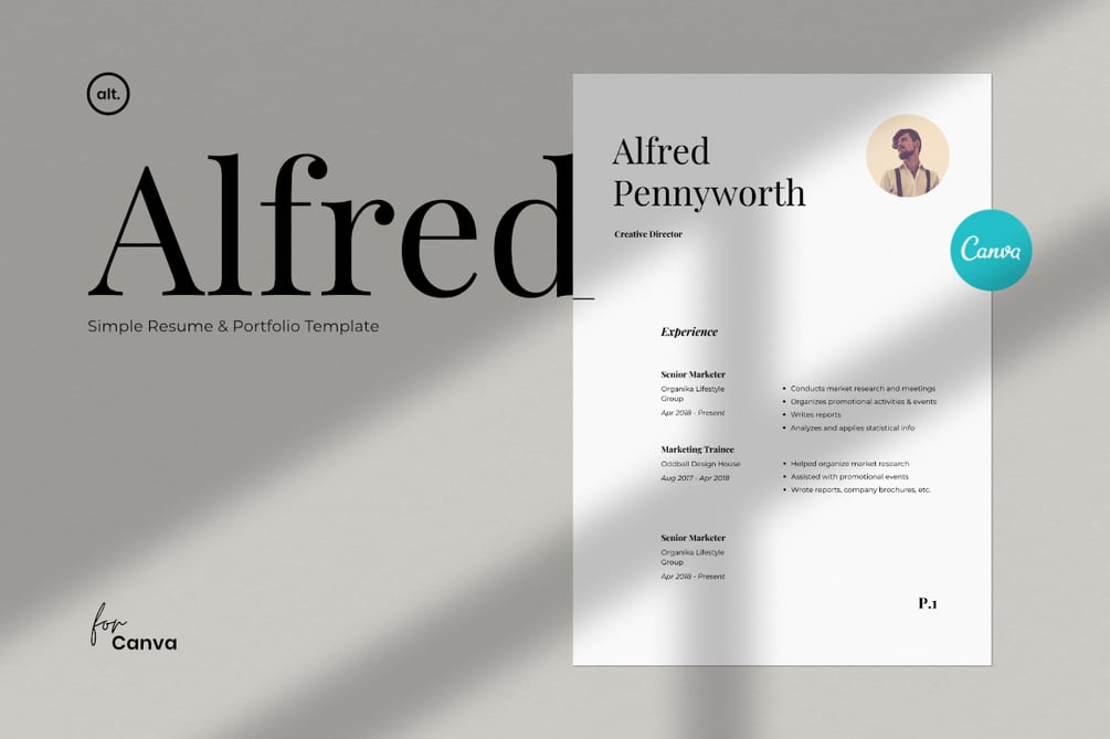 Alfred CV & Portfolio template