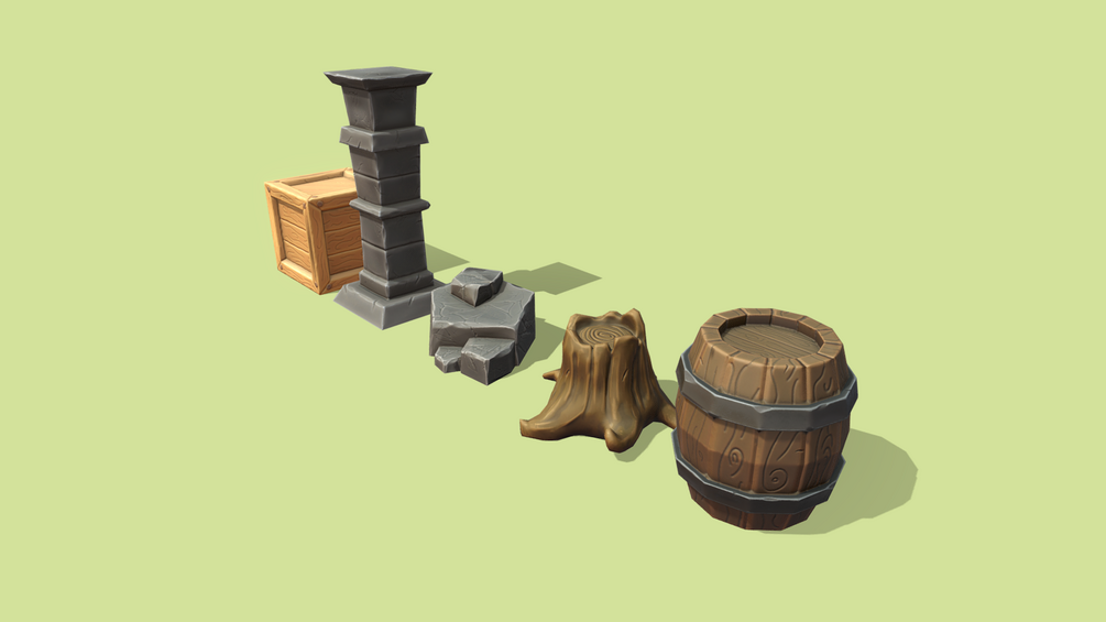 (FREE PRODUCT) Stylized Basic Props 3D Model