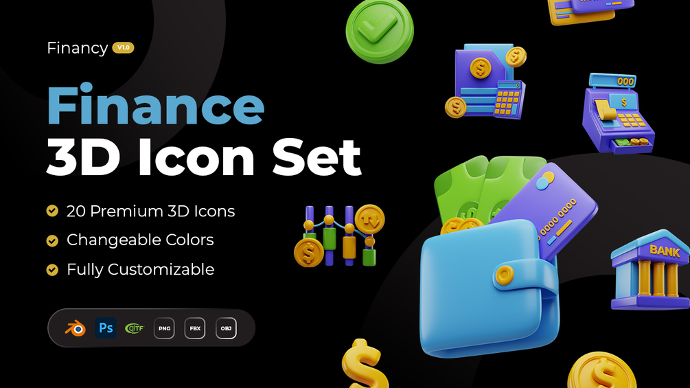 Finance 3D Icon Set