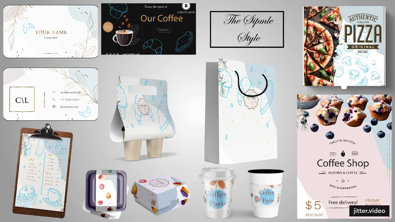 Branding identity kit for restaurants and coffee shops