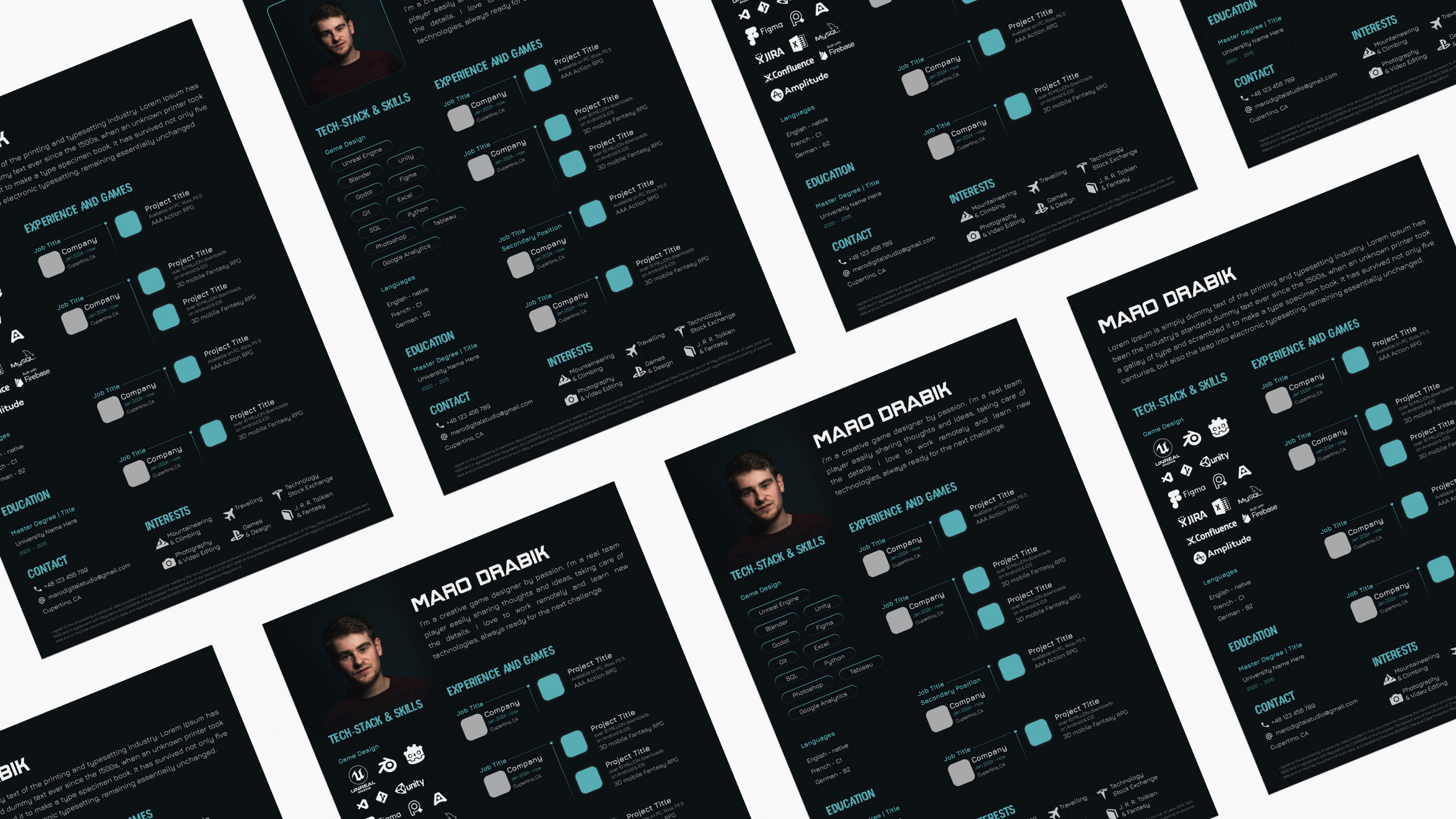 Resume template for gamedev (Designer, Developer CV)