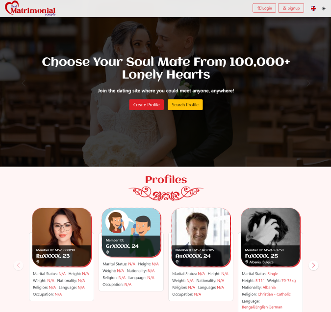 PHP Matrimonial Script I Matrimonial Site Script I Matrimony PHP Source Code