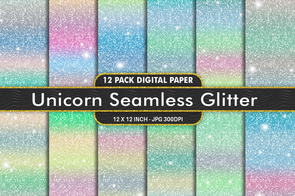 Digital Paper Glitter Unicorn Texture
