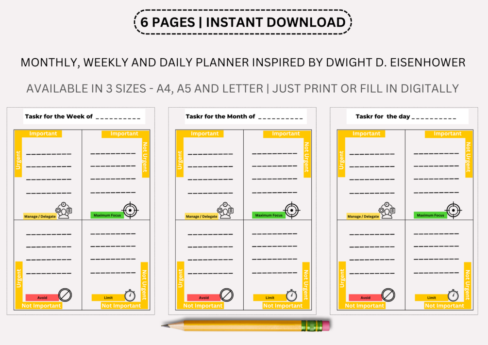 Printable planner and template - Daily, monthly and weekly planner ...