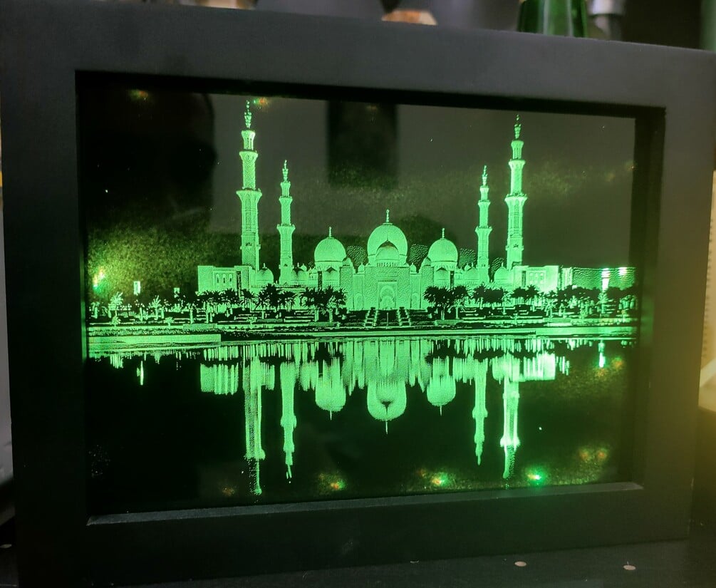 Grand mosque in a shadow box